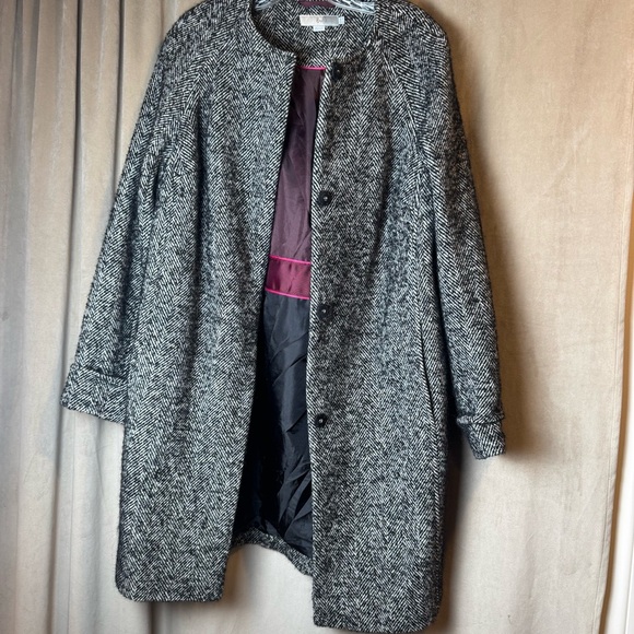 Boden | Jackets & Coats | Boden Black Wool Alpaca Herringbone Charcoal ...